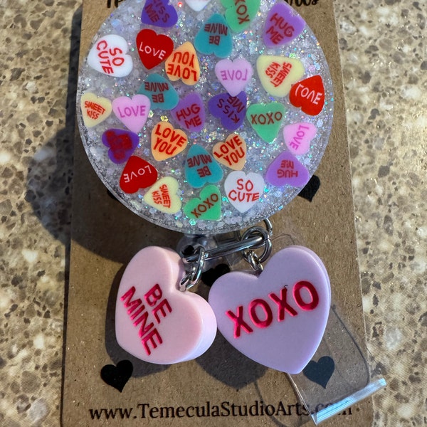 Cute Badge Reel | Anniversary Gift |retractable Badge Reel | Valentines ...