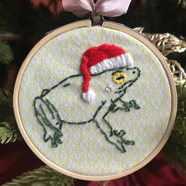 Frog Hand Embroidery Pattern, Sitting Frog, Animal, Amphiban, Ribbit ...