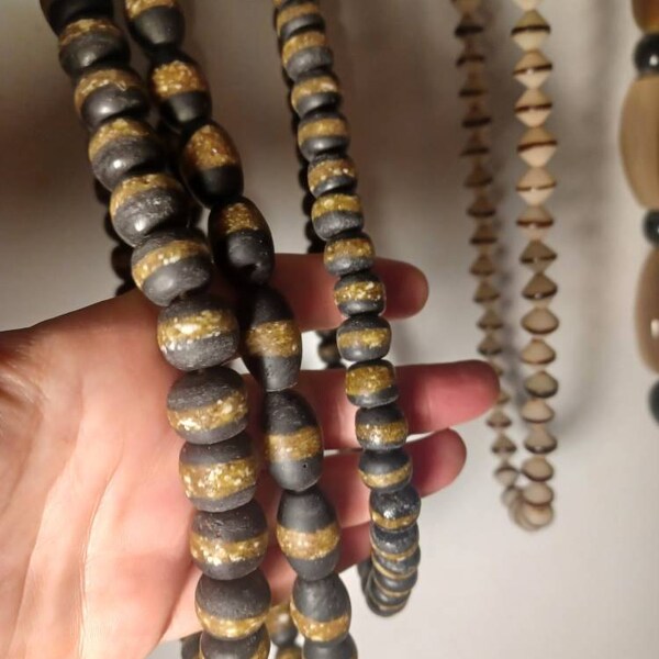 48 Recycled Java Glass Beads Fuchsia Pink Sea Glass Beads Indonesian ...