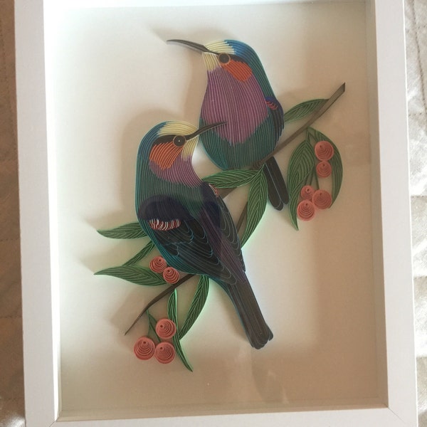 Quilled Abstract Art, 3D Framed Paper Art, Covered With Glass, Unique ...