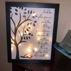 A Limb Has Fallen, Sympathy Gift, Memorial Frame, Keepsake, Memory ...