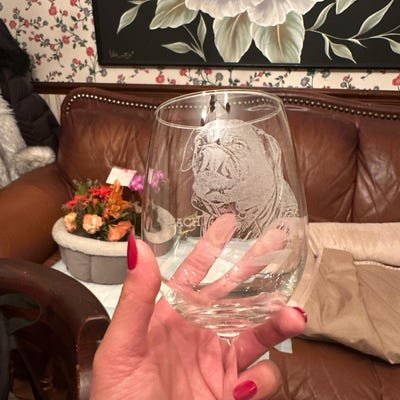 Custom Pet Memorial Photo Rock Glass Engraved Dog Picture Whiskey Glass ...