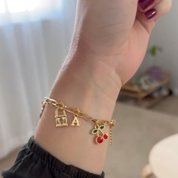 Charm Bracelet, Personalized Charm Bracelet for Women, Design Your Own ...