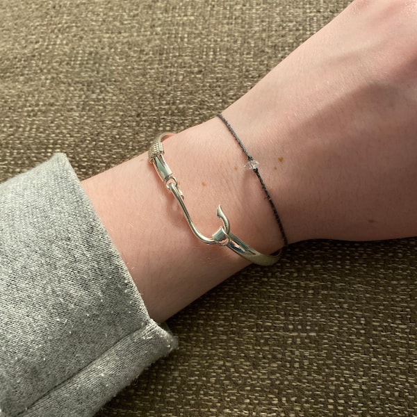 Fish Hook Bracelet - Made on Cape Cod. Bracelet Made in Sterling Silver ...