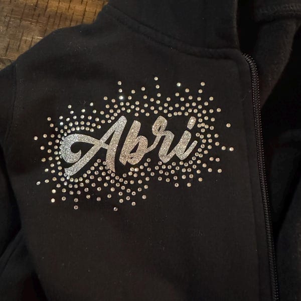 Your Name Custom Personalized Rhinestone Hotfix Glitter Foil Transfer ...