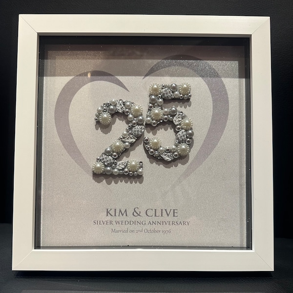 Silver Wedding Anniversary Gift - 25th Anniversary Gift, Personalised ...