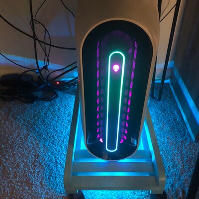 Vintage Aqua Gaming PC Case Stand for Desktop Computer Tower, Geek ...