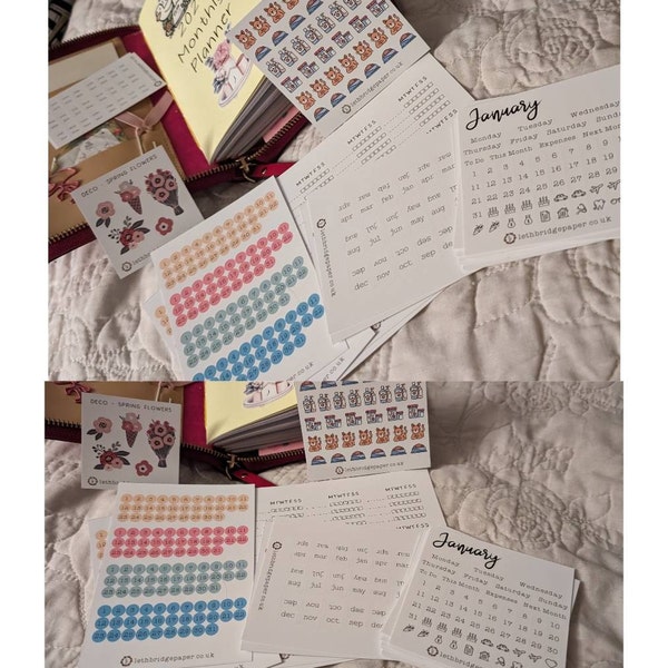 Yellow Hobonichi Weeks Weekly Kits; Winter Kit; Weekly Sticker Kit ...