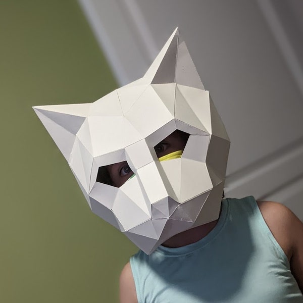 Cat Mask | DIY Paper Mask, Printable Template, Papercraft, 3D Mask ...