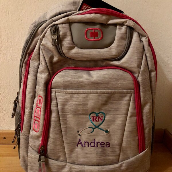 Personalized Nurse Backpack Custom Embroidered RT Respiratory Therapist ...
