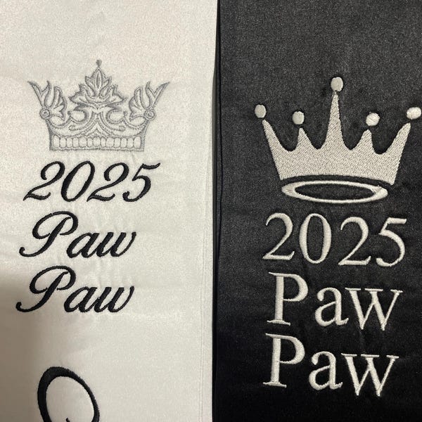 Custom Embroidered Pageant Sash With Cursive Font - Etsy