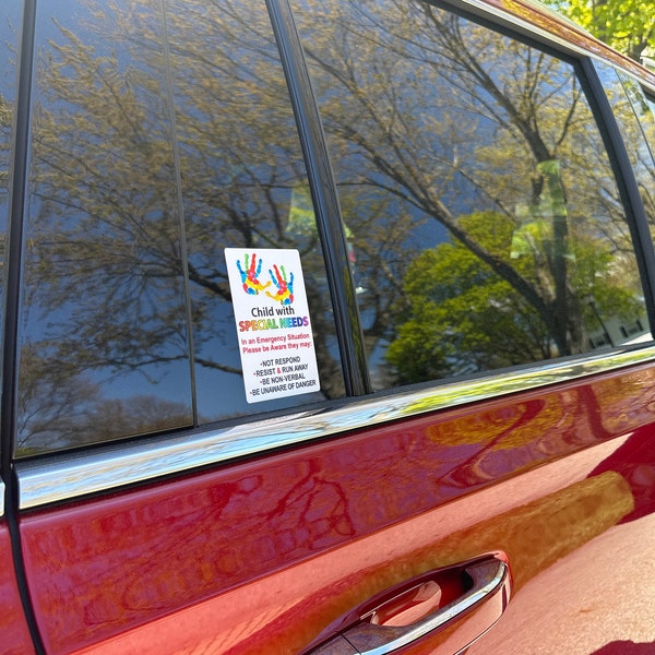 Special Needs Child Sticker Car Truck Window Vehicle Emergency Safety ...