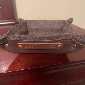7th Year Wedding Anniversary Wool Copper Gift, Personalized Leather ...