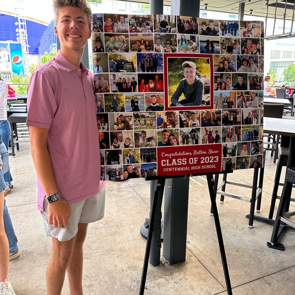 Personalized Graduation Gift, Grad Photo Collage, Class of 2025 Party ...