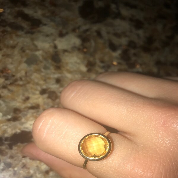 November Birthstone Citrine Ring 14K White Gold 8mm 10mm - Gold Ring ...
