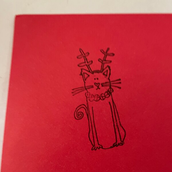 Christmas Cat Rubber Stamp From Oldislandstamps - Etsy