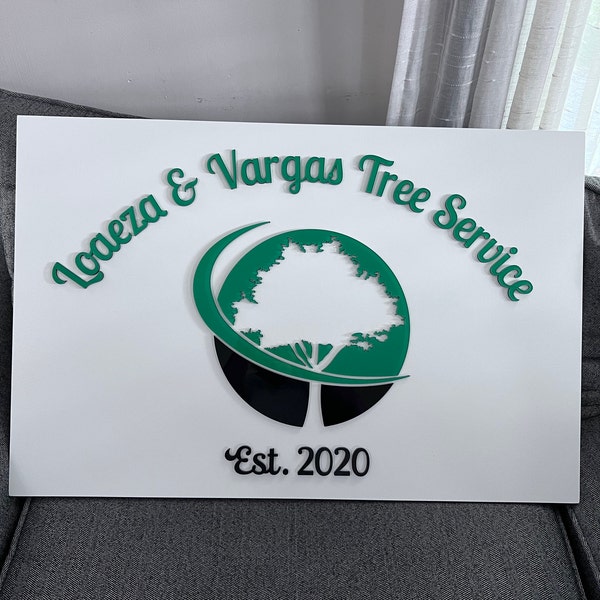 Custom 3D Logo Sign: Exterior Business Sign, Laser Cut Wood Plaque - Etsy