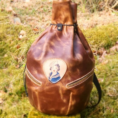 Leather Medium Round Bag Pattern, Leather Craft Template, PDF Download ...