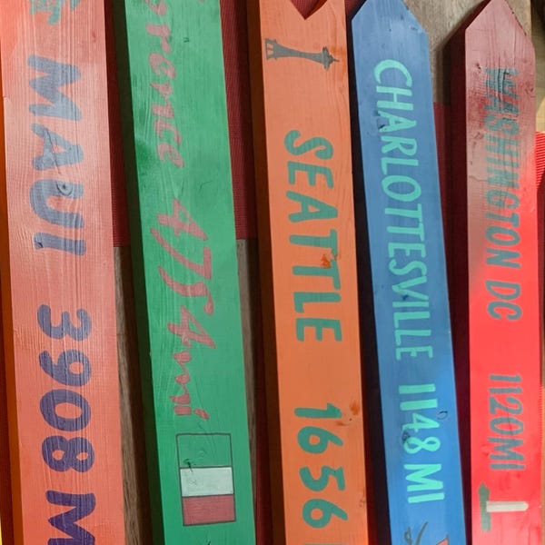 7 Halloween Arrows, Hand Painted Wood Directional Signs Destination ...