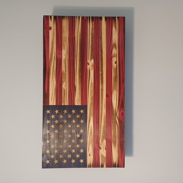 Wood American Flag Concealment Gun Case Cabinet, Concealment Flag, Gun ...
