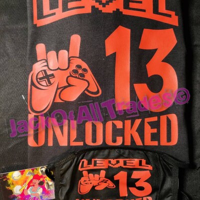 Level 13 Unlocked SVG Cut or Print DIY Art 13th Thirteen Video Game ...