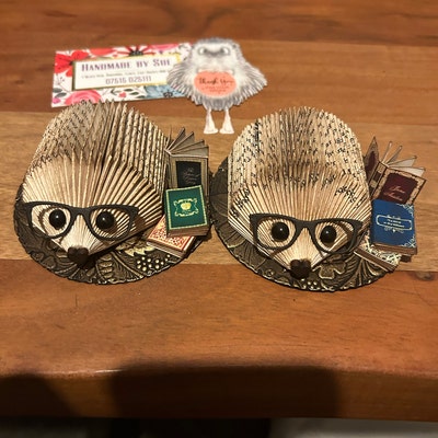Small Vintage Paper Book Hedgehog - Etsy UK