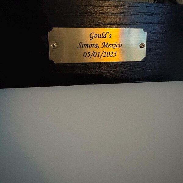 Custom Engraved Solid Brass Plate Picture Frame Art Label Name Tag 3" X ...