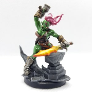 Orc Lady Blacksmith Pinup Mini Dnd Tabletop RPG Miniature D&D Figurines ...