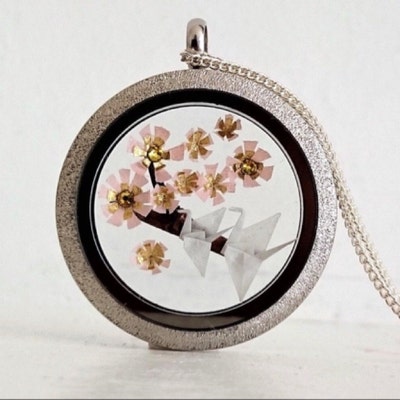 Peter Rabbit Locket Origami Bunny Glass Locket Sterling Silver Locket ...