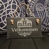 VALKOMMEN Velkommen Door Sign, Scandinavian Slate Door Hanger, WELCOME ...