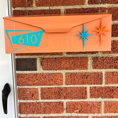 Astro Atomic Diamond DECAL Mailbox Address Numbers Retro Mid Century ...