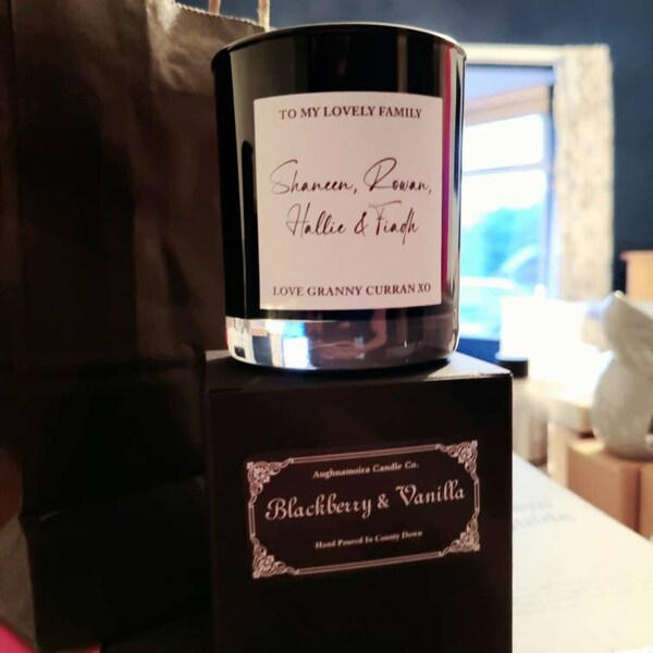 Personalised Candle Label Stickers, Simple & Modern, Black/colour ...