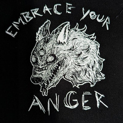 Wolf Patch Embrace Your Anger Feral Wolf Original Design - Etsy