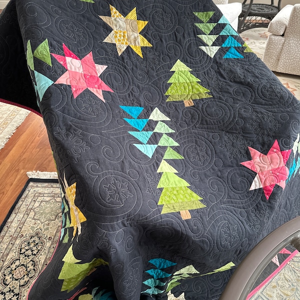 Snowy Dreams - Christmas Digital Pantograph | Elegant Snowflake Design for Longarm Quilting, E2E ...