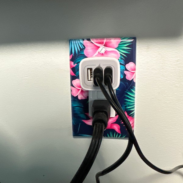 Blue Leaves Light Switch Plate, Light Switch Cover Plate, Switch Plate ...