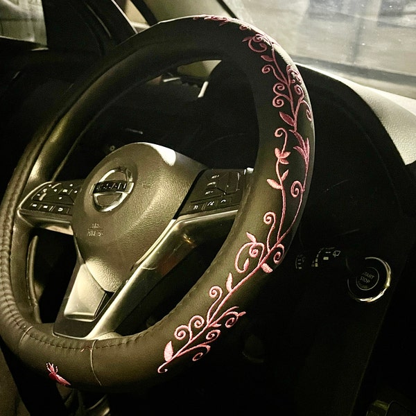 Cute Red Cherry Flower Steering Wheel Cover for Women,custom Text Anti ...