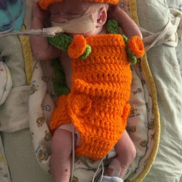 NICU Ladybug Preemie Outfit With Overalls, Fits 2, 3, or 4 Pound Nano ...