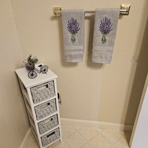 Embroidered Hand Towel, Wildflowers, Cream Colored Hand Towel, 16 X 29 ...