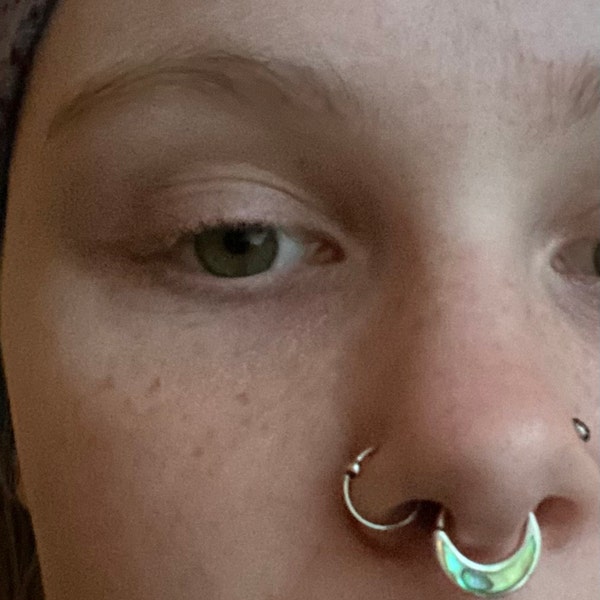 Abalone Sterling Silver Septum Ring Piercing 16 Gauge 1.2 Mm - Etsy