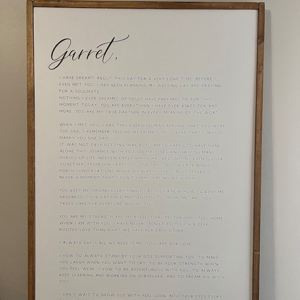 Custom Wedding Vows Sign Set | Personalized Anniversary Gift - Etsy