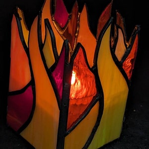 Fire Flame Stained Glass Candle Holder PATTERN, Digital Download, PDF ...