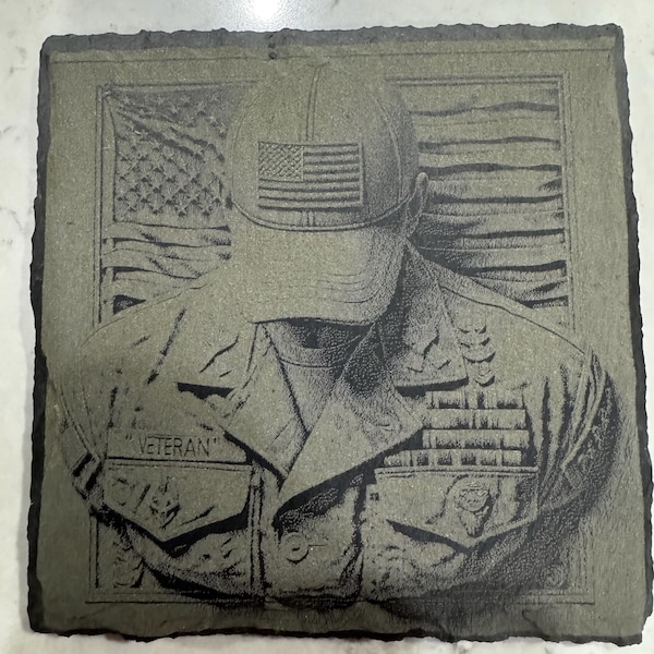 US Veteran Image Laser Cut Burn File | Patriotic Military Design ...