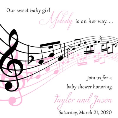 Music Notes Baby Shower Invitation Musical Baby Shower - Etsy