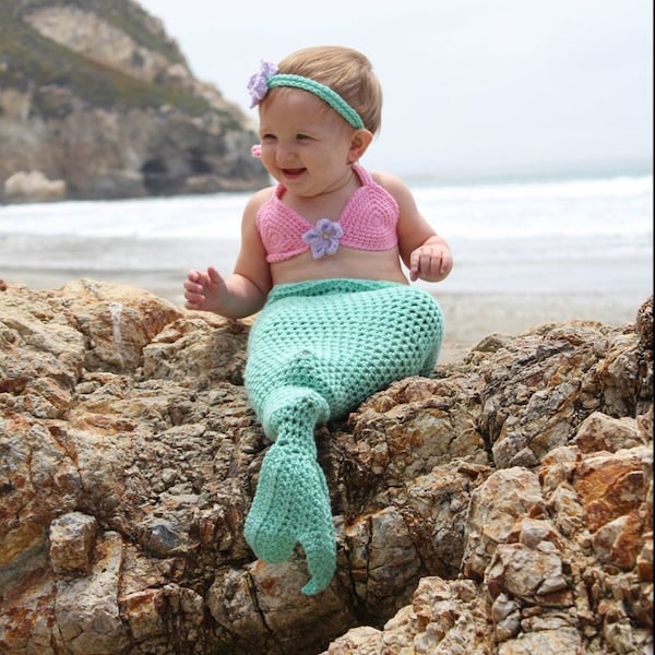 Baby Mermaid Costume - Baby Mermaid Outfit - Baby Mermaid Photo Prop ...