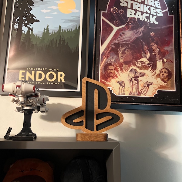 Wooden Playstation Stand With Cutout Effect Ps Logo Sign Ps5 Ps4 Gaming ...
