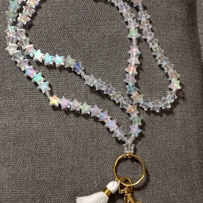 Iridescent Stars Beaded Teacher Lanyard - Etsy