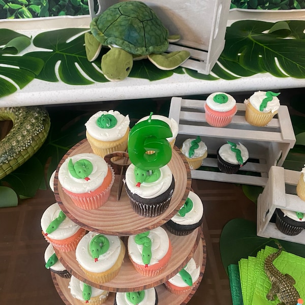 Fondant Snakes | Snake Cupcake Toppers | Jungle Fondant | Safari ...