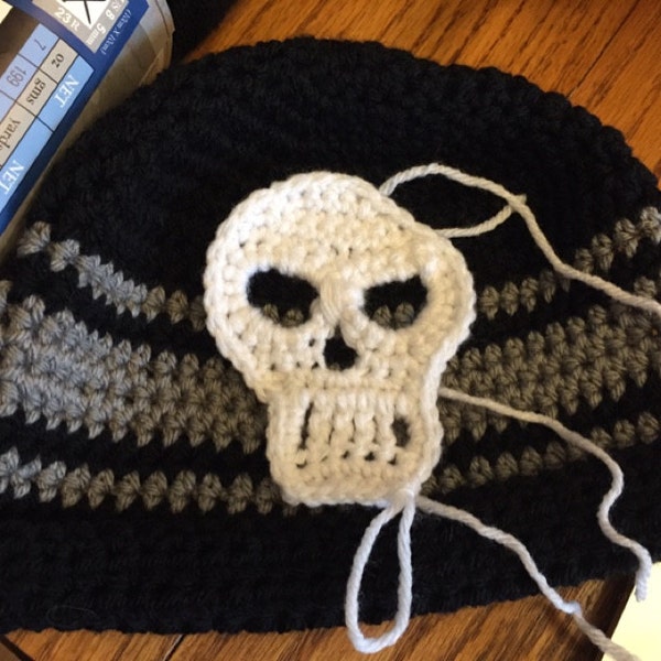 Crochet Skull Pattern Skull Applique Pattern Motif Crochet Sugar Skull ...