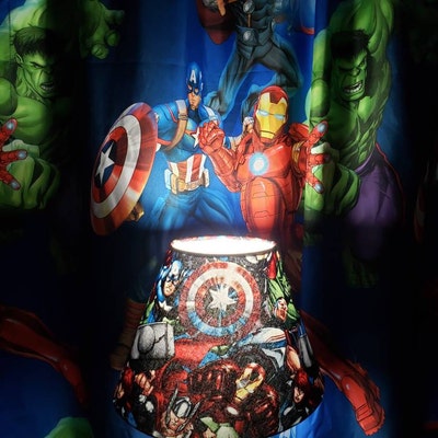 Marvel Lamp Shade. Thor Captain America Hulk Ironman Black - Etsy