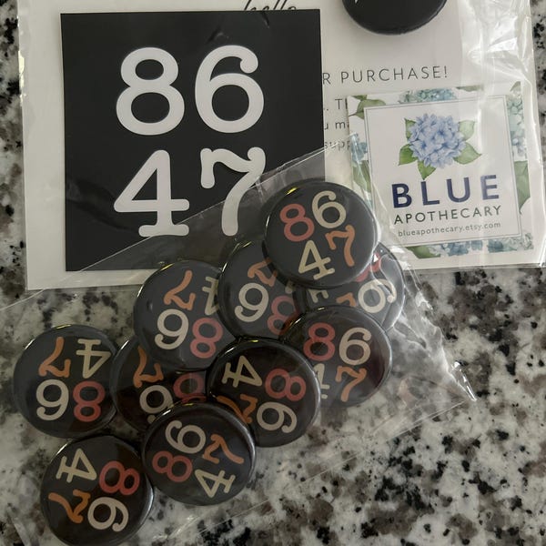 8647 Button, Political Humor Pin, Statement Accessory - Etsy